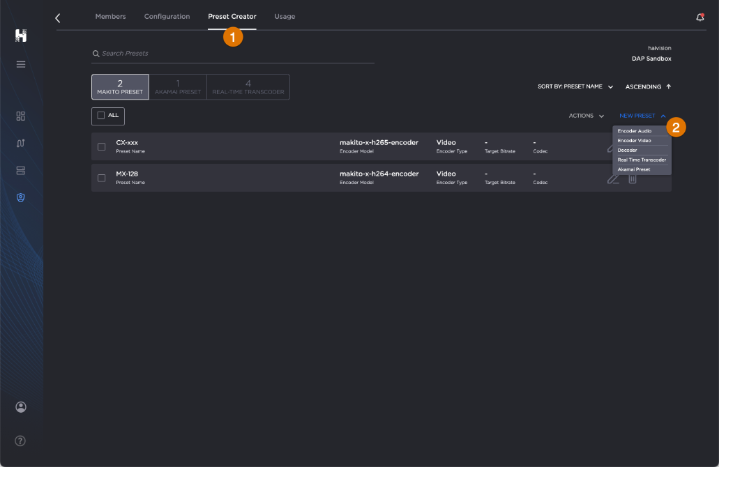 Creating an Akamai Output Hublet Preset
